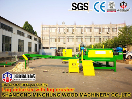 Wood Log Rounding Debarking Machine with Crusher Shredder for Veneer ...