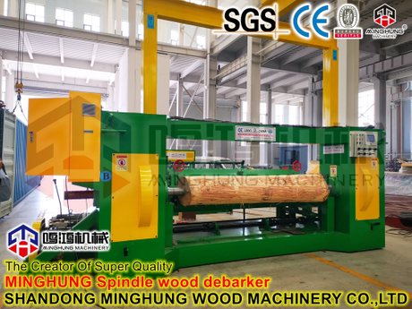 Large diameter log peeling machine - SHANDONG MINGHUNG WOOD MACHINERY ...