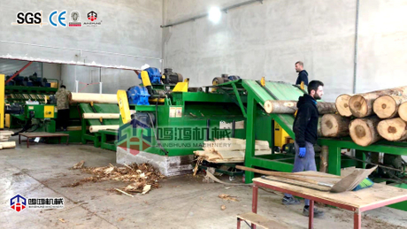 Log Peeling Machine Wood Veneer Machine - SHANDONG MINGHUNG WOOD ...